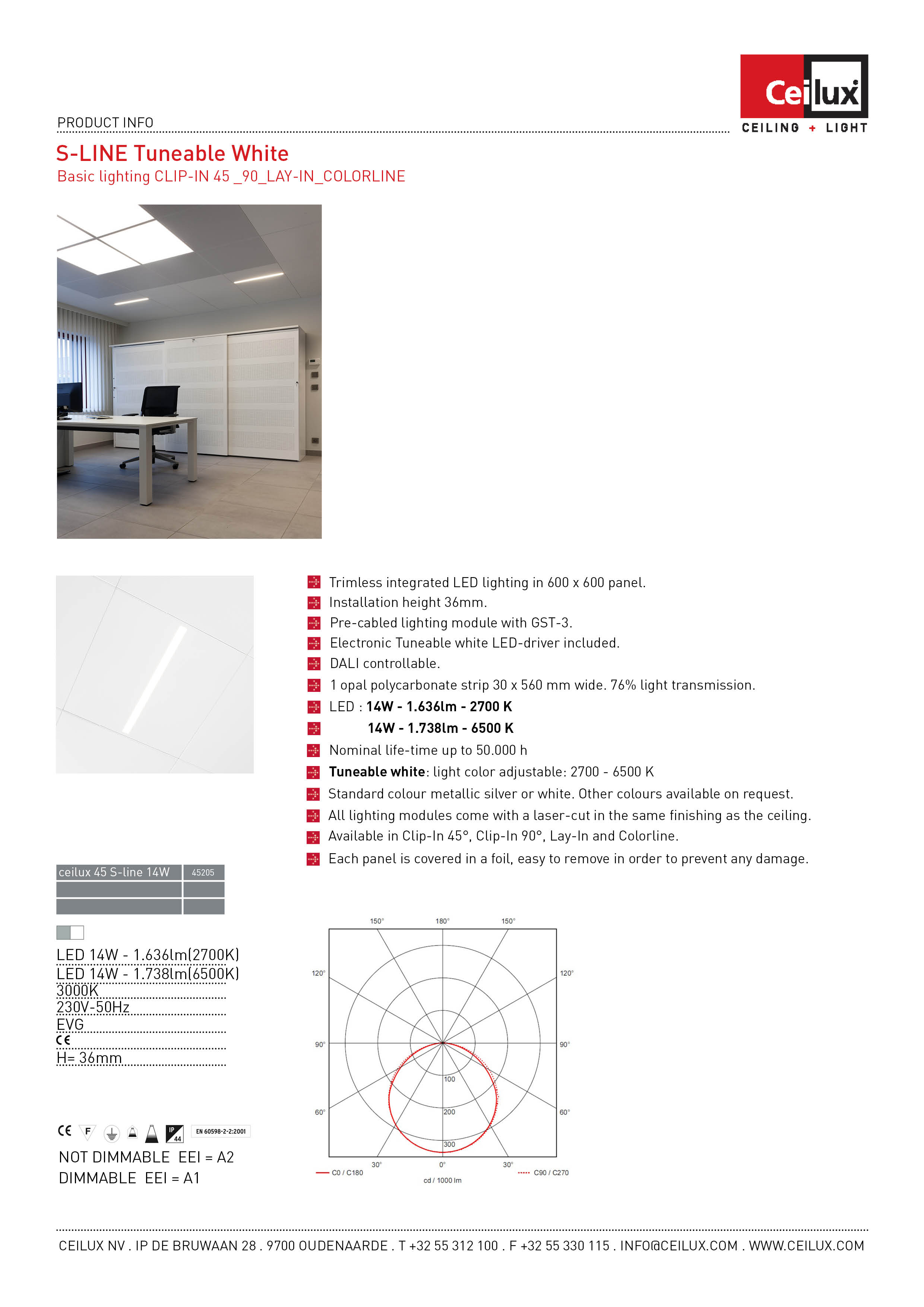 Ceilux ceiling lights Light Ceiling System S-line